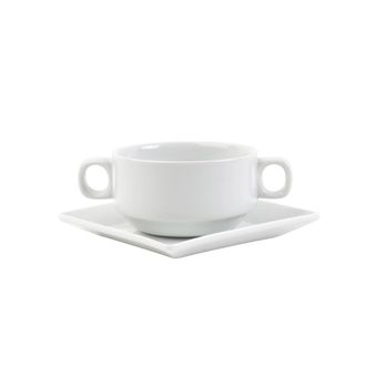 Holst Porzellan TC 025 YK 2-tlg. Porzellan Suppentassen-Set 0,25 l Kanton Wei&szlig; 2 Sets