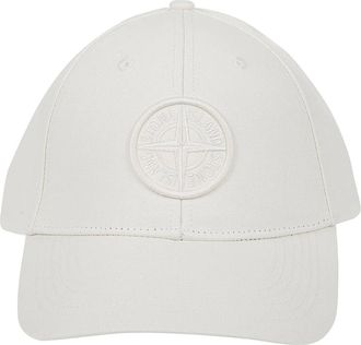 Stone Island Homme, Accessoires, Blanc, Taille: ONE Size Logo Baseball Cap