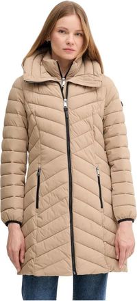 DKNY Dkny, Femme, Manteaux, Beige, Taille: 36 FR Parka matelass&eacute;e &agrave; capuche