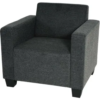 Hhg Sessel Loungesessel Moncalieri, Stoff/Textil anthrazit-grau