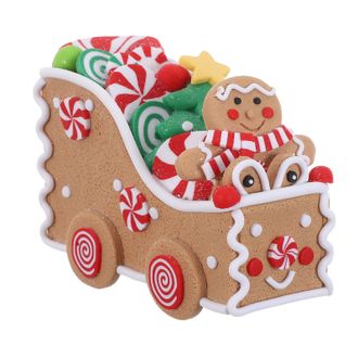 Garneck Weihnachtliches PVC Gingerbread Man Schneeschlitten Ornament Bunte Tischdekoration Vielseitiges Sammlerst&uuml;ck f&uuml;r Festlichen Wohn Gesch&auml;ftsschmuck