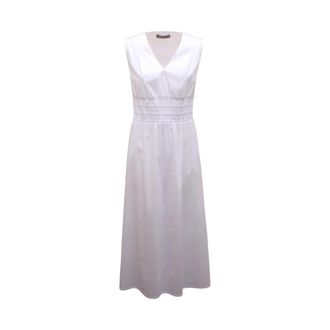 D.exterior Popeline &Auml;rmelloses Kleid mit Raffung in der Taille - - Dresses - Damen - Wei&szlig; - XS