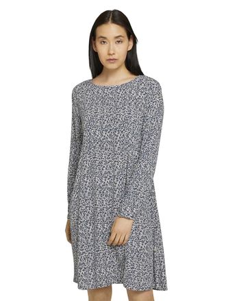 Tom Tailor Damen Midi Kleid, Blau (27617 - Blue Offwhite Minimal), 36