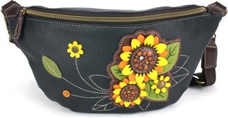 Chala G&uuml;rteltasche f&uuml;r Damen, RFID-gesch&uuml;tzt, Schultertasche und H&uuml;fttasche mit zwei verstellbaren Riemen, Sunflower Group - Marineblau, Einheitsgr&ouml;&szlig;e