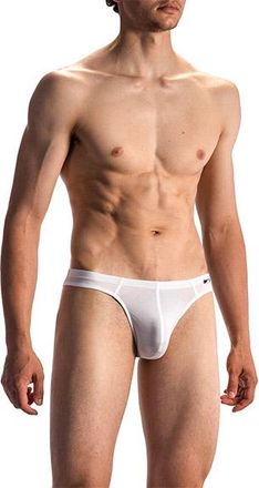 Olaf Benz Herren Slip wei&szlig; Baumwolle unifarben