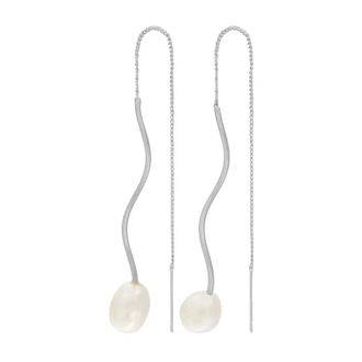 Dansk Copenhagen Femme, Accessoires, Gris, Taille: ONE Size Boucle doreille chaîne perle