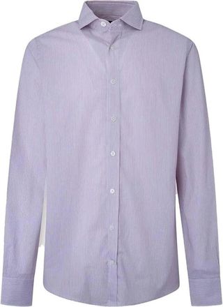 Hackett Chemise en popeline bicolore - Homme - Chemises - Violet - Taille: XL