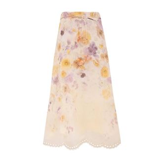 Zimmermann Femme, Jupes, Multicolore, Taille: 38 FR Memento Embroidered Midi Skirt
