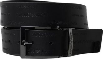 Emporio Armani Homme, Accessoires, Noir, Taille: ONE Size Ceinture en cuir classique avec ajustement