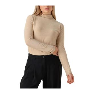 Summum Top Soft Lurex - - Knitwear - Damen - Beige - S