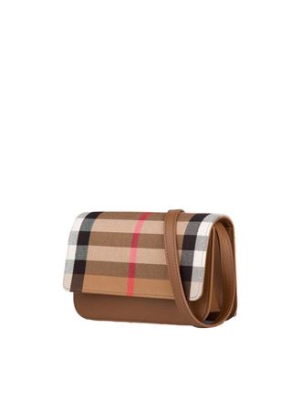 Burberry Womens Madison Shoulder Bag Brown Leather Canvas