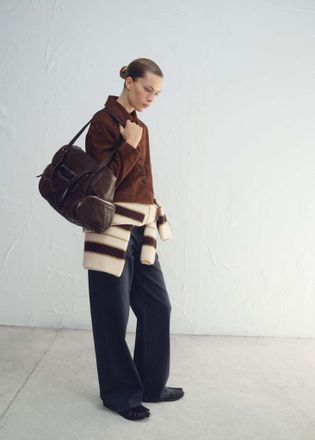 Mango Jacke aus Rauleder mit Kn&ouml;pfen br&auml;unliches orange - Damen - XS - MANGO