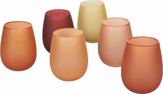 Villa D'Este Home Tivoli Happy Hour Sunset 6er Set Frosted Wasserglas 500 ml
