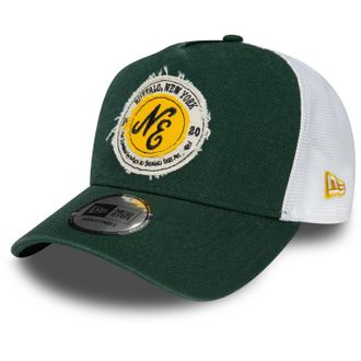 New Era Adjustable A-Frame Trucker Cap Washed dunkelgr&uuml;n