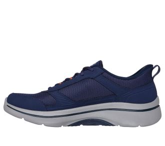 Skechers Herren Go Walk Arch Fit 2.0 Seared Sneaker, Navy and Orange Leather/Textile, 42 EU