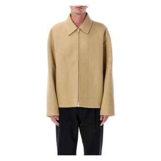 Jil Sander Homme, Vestes, Beige, Taille: L Blouson Brodé