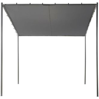 Beliani Beliani - Pergola de Jardin Armature M&eacute;tallique 282 x 294 cm Toile Ombrage Gris Fonc&eacute; Vimino