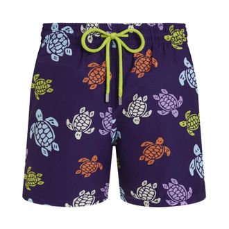 Vilebrequin Mikroperforierte ultraleichte und packbare Badeshorts Tortues Multicolores - - Swimwear - Herren - Lila - XL