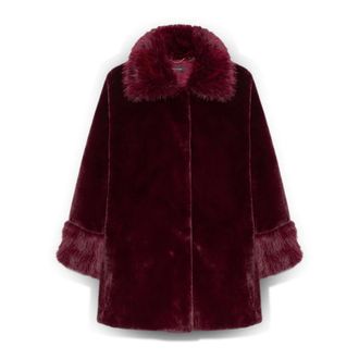 Fiorella Rubino Femme, Manteaux, Rouge, Taille: 52 FR Plush Coat