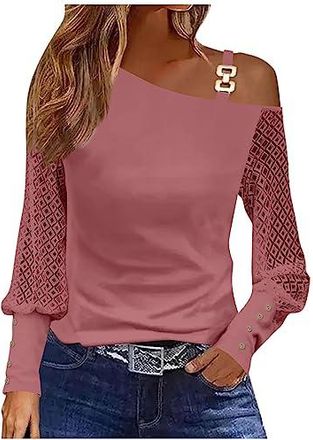 Generic Cadeau pour Femme, Chemise De Nuit Longue Robe Femme Haut Transparent Noir T-Shirt &Agrave; Manches Longues Et Col Inclin&eacute; pour Femmes, D&eacute;contract&eacute;, Imprim&eacute;,