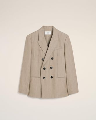 Ami Ami Paris - Zweireihige Jacke mit R&uuml;ckenschlitz aus Wolle in Beige Gelb - Gr&ouml;&szlig;e: 48 - f&uuml;r Herren