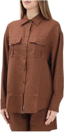 Hinnominate Hinnominate, Femme, Blouses et Chemises, Brun, Taille: 42 FR Linen Shirt