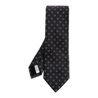 Ferragamo Homme, Accessoires, Gris, Taille: ONE Size Cravate Cairo en Soie