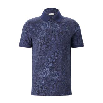 Etro Homme, Tops, Bleu, Taille: 3XL Polo &agrave; motif cachemire