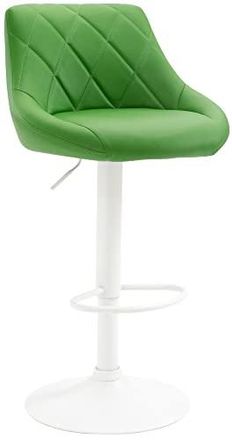 Clp Tabouret De Bar R&eacute;glable en Hauteur Lazio Similicuir I Chaise Hauteur De Bar Confortable avec Dossier Et Repose-Pied I R&eacute;glable Pivotant, Couleur:Vert