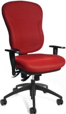 Topstar Topstar Wellpoint 30 SY, ergonomischer Bürostuhl, Schreibtischstuhl, Muldensitz, inkl. Armlehnen, Bezug rot