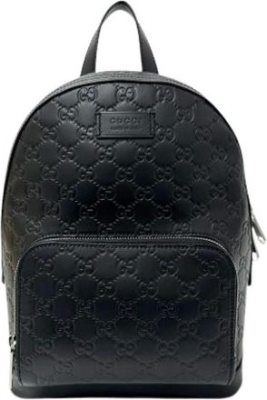 Gucci unisex, Pre-owned, Noir, Taille: ONE Size Sac &agrave; dos en cuir Pre-owned