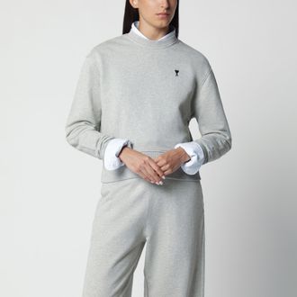 Ami Graues Ami de Coeur Sweatshirt mit Rundhalsausschnitt