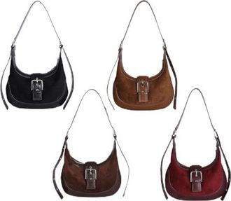 Generic Sac &agrave; bandouli&egrave;re en cuir PU, grand sac sous les bras, sac de banlieue pour femmes, (noir)