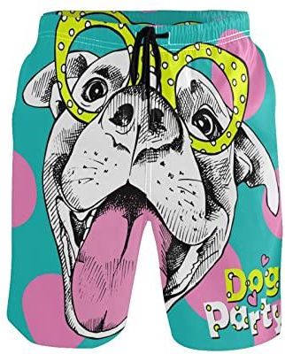 TropicalLife Short de plage pour homme avec lunettes de soleil - Séchage rapide - Taille S - Doublure en maille - Maillot de bain, multicolore, M/L