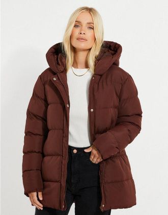 Threadbare Steppjacke THB Curve Hayley Puffer Jacket mit gem&uuml;tlicher Kapuze