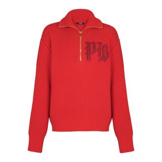 Balmain Strickpuover mit Zopfmuster - - Knitwear - Herren - Rot - XL