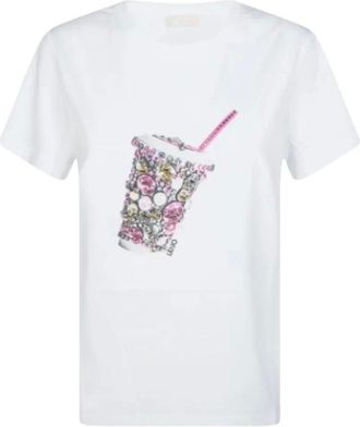 Liu Jo Femme, Tops, Blanc, Taille: 38 FR T-shirt &agrave; imprim&eacute; graphique