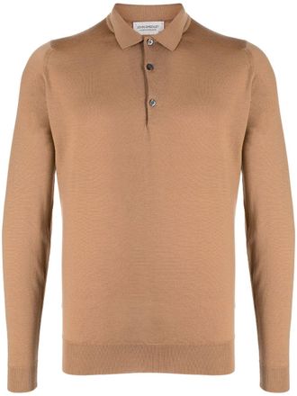 John Smedley polo Belper en jersey - Marron