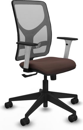 Piqueras y Crespo Brauner Schreibtischstuhl mit wei&szlig;en und schwarzen Armlehnen, h&ouml;henverstellbare Lendenwirbelst&uuml;tze, ausgestattet mit 3 Positionen und Schneidschaum, G