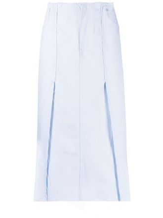 Raf Simons jupe mi-longue &agrave; taille haute - Bleu