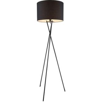 Globo Lighting Lampe sur pied salle de travail tr&eacute;pied de lecture spot lampe sur pied abat-jour tissu noir 24686