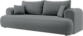 Selsey Sofa Schlafsofa Couch Mit Stauraum Schlaffunktion 3 Sitzer Pflegeleicht Polyurethanschaum Veloursoptik Dunkelgrau OVO