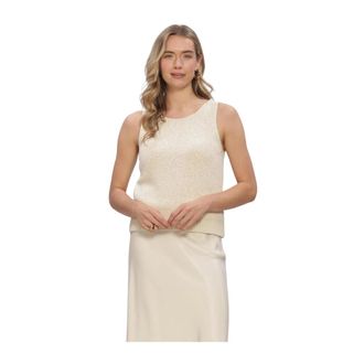 Moss Copenhagen Mschvivika Hannalie SL TOP - - Knitwear - Damen - Beige - M/L