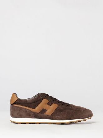 Hogan Baskets H699 en cuir de veau et su&egrave;de avec semelle crant&eacute;e
