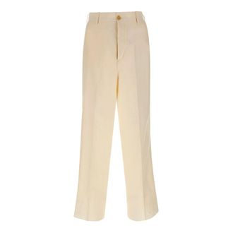 Laneus Homme, Pantalons, Blanc, Taille: S Pantalon Droit