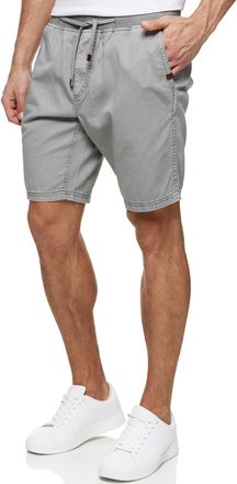 Indicode Herren Carver Chino Shorts mit Kordelzug aus Baumwolle | Bermuda Sommershorts für Männer Grau, 3XL
