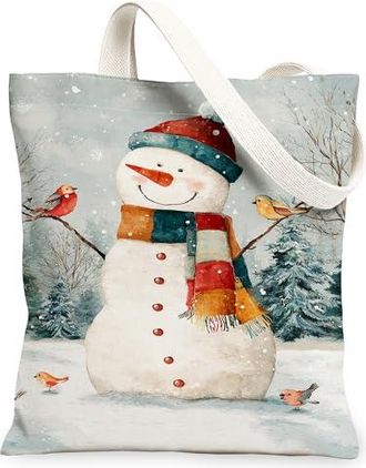 Generic Sac fourre-tout en toile motif oiseau color&eacute; r&eacute;utilisable pour les vacances, vintage, l&eacute;ger, lavable, multicolore, 13x15 Inch