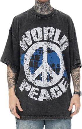 Generic T-shirt Peace Earth, tenues décontractées pour homme - Tenue graphique à manches courtes, t-shirts pour hommes, design haute définition de la paix mon