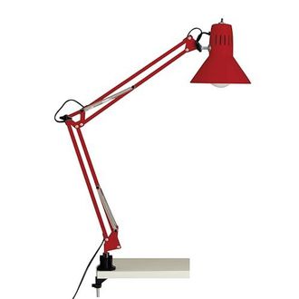 Brilliant lampe de bureau Hobby clip rouge | 1x A60, E27, 40W, adapt&eacute; aux lampes normales (non inclus) | &Eacute;chelle A ++ &agrave; E | Avec pressostat sur la t&ecirc;te de lampe
