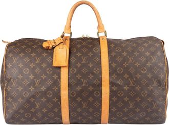 Louis Vuitton Crossbody Bags - Louis Vuitton Canvas Monogram Keepall 55 - Gr. unisize - in Braun - f&uuml;r Damen